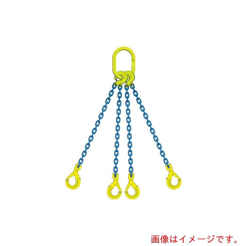 特長 ●優れた材料特性を持つ4本吊り用チェーンスリングです。 用途 ●建築・土木・生産工場での吊り作業用。 仕様 ●基本使用荷重(t)：2.3 ●チェーン線径(mm)：6 ●有効長l(m)：1.5 ●タイプ：4本吊り ●グリップラッチフック...