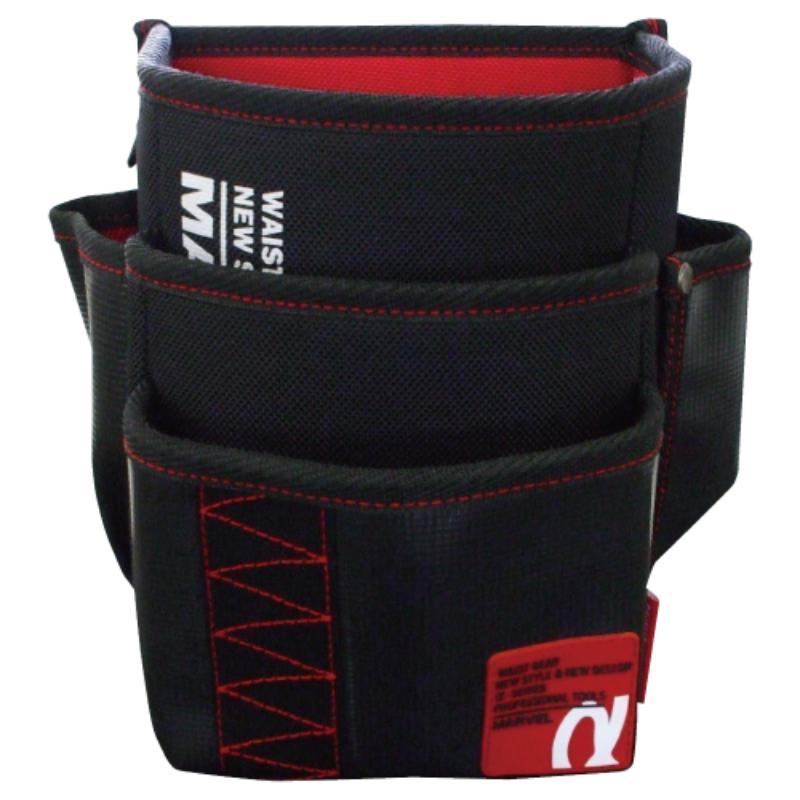 ●WAIST GEAR α-シリーズ ●収納： 電工ポケット 3段タイプ ●サイズ： 縦200x横210x厚150mm ●色： レッド 【メーカー名】（株）マーベル 【メーカー品番】MDP-93AR