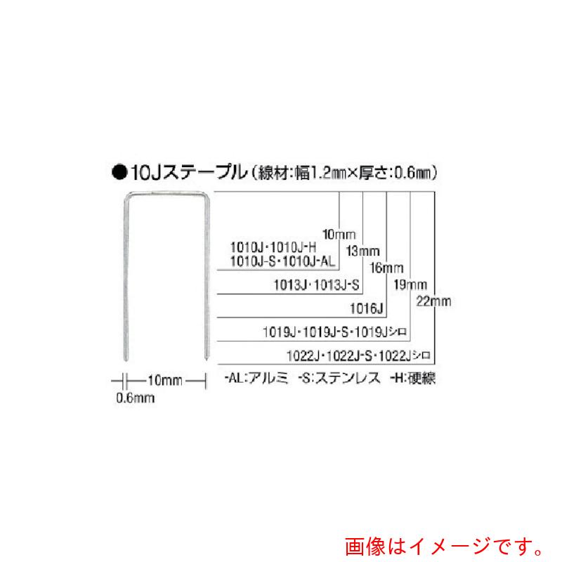 特長 ●タッカ用10Jステープルです。 ●JIS A 5556(工業用ステープル）1010J-H・1010J-ALのみJIS規格がありません。 仕様 ●肩幅(mm)：10 ●足長(mm)：10 ●線材幅(mm)：1.15 ●線材厚さ(mm)...