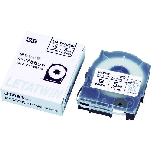 仕様 ●品名：レタツイン用テープカセット ●適合機種：LM-550W3・500W3・500F3・550W2・500W2・500F2C・500F2・550W・500W・500 ●色：白 ●テープ寸法(mm×m)：5×16 ●内容：5mm幅×1...