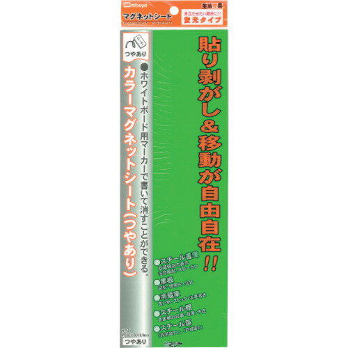 特長 ●書き消し自由自在の蛍光色のマグネットシートです。 ●カッターで線を入れるだけでサクッと裂けます。 ●切り取りも自由自在です。 仕様 ●厚さ(mm)：0.8 ●色：蛍光緑 ●寸法(mm)：300×100 ●包装：フックのできるPP袋入...