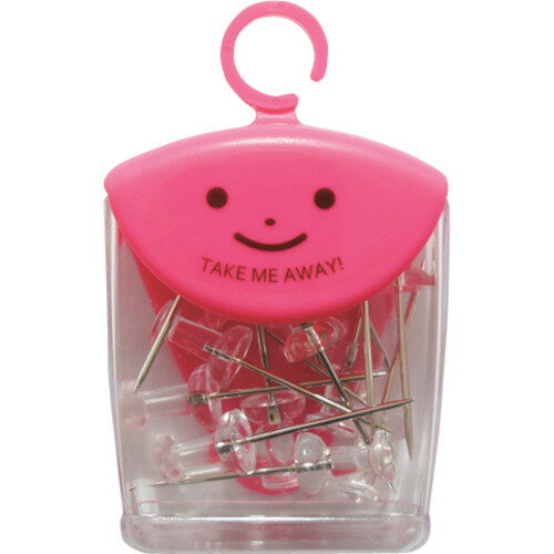 特長 ●収納便利なスライド式で可愛くおしゃれなPOPカラーケース入のピンシリーズです。 仕様 ●色：透明 ●寸法(mm)：針長25 ●包装：フック付ケース（蓋：PP　容器：PS） ●入数：約15本 材質 ●PS樹脂、鋼線 質量・質量単位 ●...