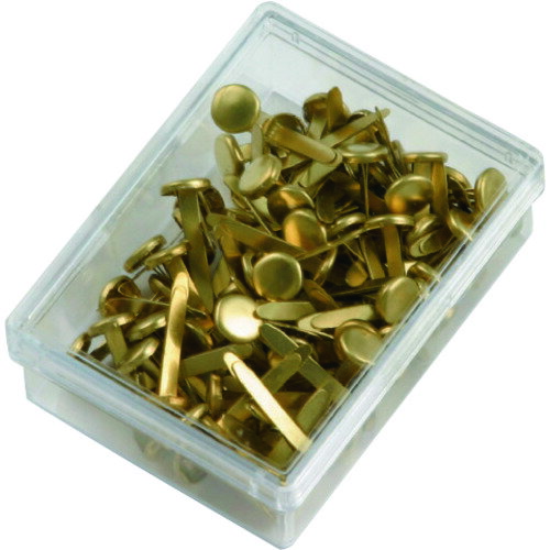 特長 ●パンチ穴に差し込み、足を開くだけで、資料や書類のファイリングができます。 ●工作の材料としても便利です。 用途 ●書類の仕分けに。 仕様 ●サイズ：全長20mm ●外径(mm)：8 ●高さ(mm)：20 ●色：ゴールド ●全長(mm...