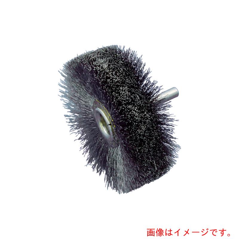 特長 ●独自開発のハイカーボンスチールワイヤにより長寿命で安全性、研削性に優れています。 ●クリンプト（波線）ワイヤを使用した軸付ブラシです。 用途 ●バリ取り、サビ落し、ペンキ除去、皮膜除去。 仕様 ●線径(mm)：0.2 ●毛材：ワイヤ...