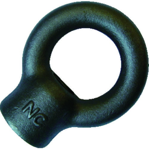 特長 ●リングと一体化された形状のナットで、熱間鍛造で製造されています。 用途 ●土木、建築、造船、金型、機械設備等の重量物の吊り上げ。 仕様 ●基本使用荷重(t)：0.06 ●使用荷重(kN)：0.588 ●ねじ径：M6 ●D(mm)：5...