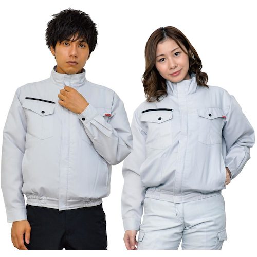 特長 ●耐日焼け超高耐光加工・制電性・防シワ加工の日本製生地使用の空調ブルゾンです。 ●農作業やハイキングなど肌の露出を抑えたい方向けのブルゾンタイプです。 ●岡潮販売の空調セット「大容量バッテリーセット」、「モバイルバッテリーセット」、「...