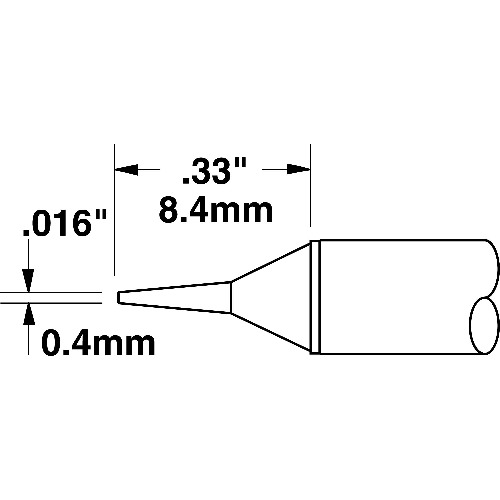 特長 ●MXシリーズ用チップカートリッジです。 ●302℃　B型　0.4mm x 8.4mm 質量・質量単位 ●6.0g 【メーカー名】OK　International 【メーカー品番】STTC-522