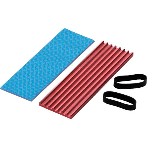 特長 ●M.2 SSDに貼り付けるだけで、熱を効率よく吸収、放熱しサーマルスロットリング（熱による性能低下）などを抑制するヒートシンクです。 ●付属の熱伝導シートとシリコンゴムとの併用によりM.2 SSDとの接地面が増え、より効率的に熱を逃...