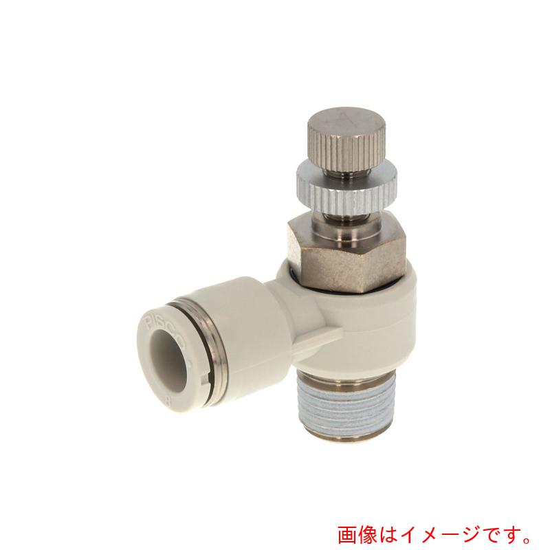 特長 ●株式会社日本ピスコ公式サイトにてCADデータを提供しております。 仕様 ●適合チューブ外径(mm)：φ6 ●使用圧力(MPa)：0.1〜0.9 ●使用流体：空気 ●形状：エルボ ●制御方式：メータアウト ●使用温度範囲(℃)：0〜6...
