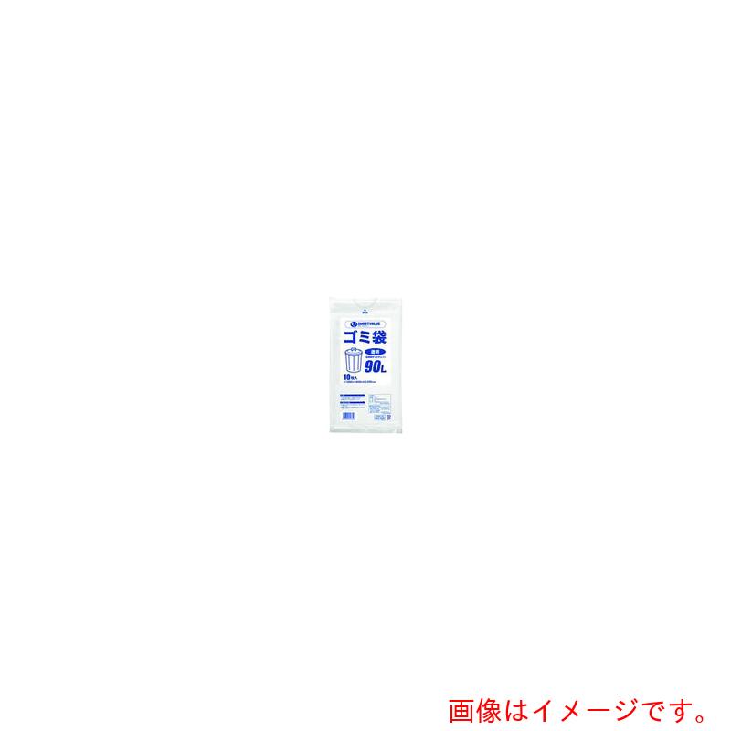 特長 ●お求めやすい10枚入のゴミ袋です。 仕様 ●容量(L)：90 ●縦(mm)：1000 ●横(mm)：900 ●厚さ(mm)：0.035 ●色：透明 ●規格：90L ●厚：0．035mm ●手触り：ツルツルタイプ ●ゴミ袋 材質 ●低...