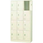 特長 ●SVタイプロッカーです。 ●3列4段／12人用です。 ●シリンダー錠付きです。 ●鍵付きのベーシックなスチールロッカーです。 ●鍵違い600種のシリンダー錠です。 仕様 ●色：ネオグレー ●1マス有効内寸(mm)間口：248 ●1マ...