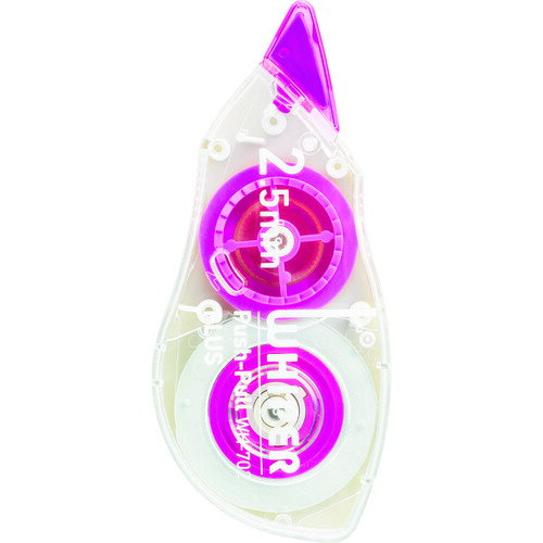 特長 ●便利な2WAY機能で細かい修正も思い通りです。 ●使い切りタイプです。 仕様 ●本体色：ピンク ●テープ幅(mm)：2.5 ●テープ長さ(m)：12 ●GPNエコ商品ねっと掲載品 質量・質量単位 ●20.0g 【メーカー名】プラス（...