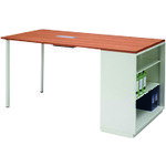 特長 ●多様なワークスタイルを実現するデスクシリーズ「b?Foret（ビーフォレット）」収納庫付ハイテーブル／天板ミディアムウッドです。 ●高さ900mmでスタンディングミーティングに便利です。 ●サイドに収納が付き、収納庫は内側向きにも付...