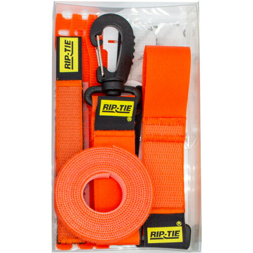 特長 ●RIP-TIEケーブルラップの人気商品を厳選したお得なセットです。 用途 ●デスク周りのケーブル管理、荷物等の固定に。 仕様 ●色：オレンジ ●大小さまざまなケーブル類から、PC周辺のガジェット類まで、散らかりがちなデスク周りをスマ...