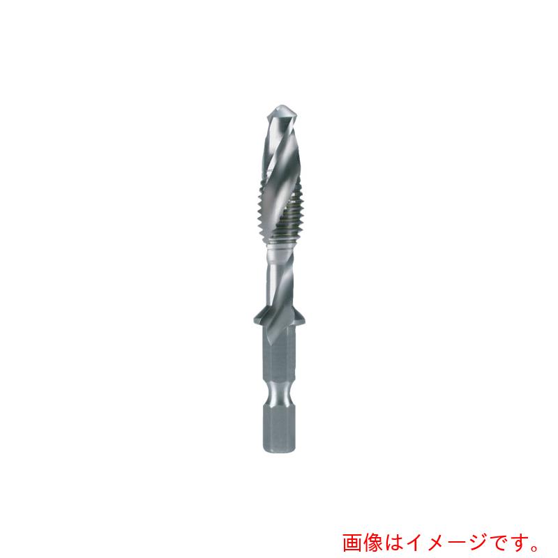 特長 ●六角軸シャンク仕様で、コードレスドライバーに装着可能です。 ●鉄板などの下穴開け作業とネジ切り作業をドリルを交換せずに行うことができます。 用途 ●穴あけ、ネジ山の形成・修正に。 ●被削材：鉄、アルミ、銅。 仕様 ●精度：6H ●呼...