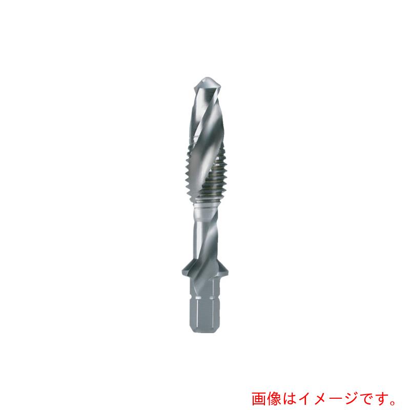 特長 ●六角軸シャンク仕様で、コードレスドライバーに装着可能です。 ●鉄板などの下穴開け作業とネジ切り作業をドリルを交換せずに行うことができます。 用途 ●穴あけ、ネジ山の形成・修正に。 ●被削材：鉄、アルミ、銅。 仕様 ●精度：6H ●呼...