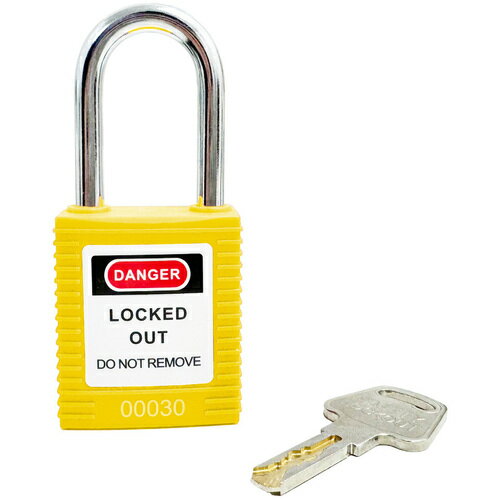 特長 ●三重塗装で高耐腐食性です。 ●-20℃?120℃の温度環境下で使用できます。 ●豊富なカラーバリエーションからお選びいただけます。 用途 ●ロックアウトに。 仕様 ●色：黄 ●吊38mmタイプ：吊径Φ6mm×高さ38mm ●設置場所...