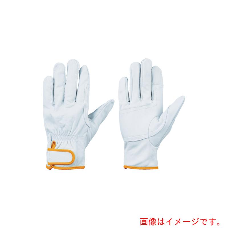特長 ●SS〜3Lサイズまで取り揃えています。 ●袖口マジック式でフィット感に優れています。 ●手のひら部に補強当革付です。 用途 ●機械・プレス・荷役・運送など 仕様 ●色：ホワイト ●サイズ：3L ●全長(cm)：24.6 ●手のひら周...