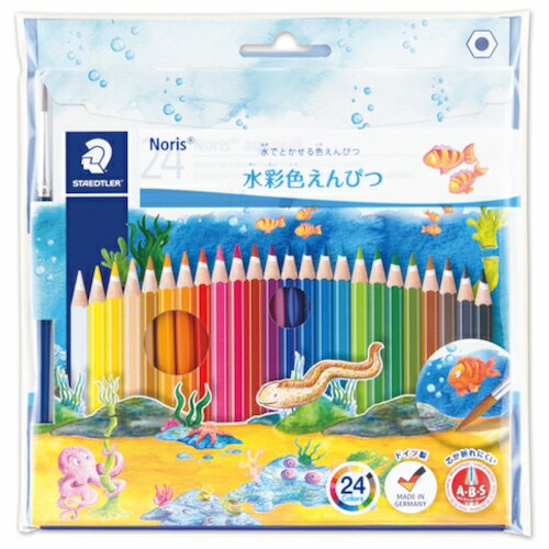 特長 ●ヨーロッパの玩具の安全基準(EN71)に基づいて作られ、お子様も安心して使える水彩色鉛筆です。 仕様 ●芯色：24色セット ●水彩 ●馬毛筆付き ●CEヨーロッパ安全基準EN71準拠 質量・質量単位 ●152.0g 注意事項 ●取り...