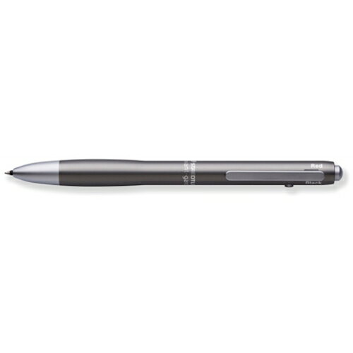 特長 ●18gの軽量アルミボディにシックなカラーをまとい、黒／赤／青ボールペンと0.5mmのシャープペンシルを内蔵した4機能ペンです。 仕様 ●芯径(mm)：0.5/0.7 ●芯色：ブラック/レッド/ブルー ●本体色：チタニウムグレイ ●軸...