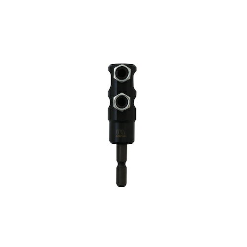 用途 ●充電ドリル用自在錐の部品 仕様 ●軸径(mm)：6.35 ●幅(mm)：18 ●全長(mm)：76 ●軸形状：六角軸 材質 ●普通鋼、クロムメッキ仕上げ 質量・質量単位 ●83.0g 【メーカー名】（株）スターエム 【メーカー品番】...