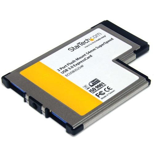 特長 ●USB 3.2 Gen 1ポート2口をExpressCard対応ノートパソコンに追加します。 ●アダプターを差し込んでも張り出さないので、移動中でも装着したままにできるアドオンカードです。 ●最大データ転送速度5Gbpsに対応し、U...