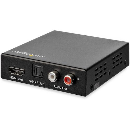特長 ●4K HDMIビデオ信号からオーディオだけ取り出して専用のオーディオ機器に出力します。 ●HDMI 2.0仕様とHDRビデオパススルーに対応しています。 ●光デジタルまたはデュアルRCAオーディオ機器との接続が簡単にできます。 ●3...