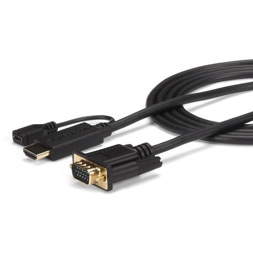 特長 ●ケーブルと一体型のアクティブ変換アダプターです。 ●最大1080pの解像度に対応しています。 ●プラグアンドプレイで動作します。 仕様 ●コネクタ形状： ●コネクタA：HDMI (19ピン) ●コネクタB：VGA (高密度D-Sub...