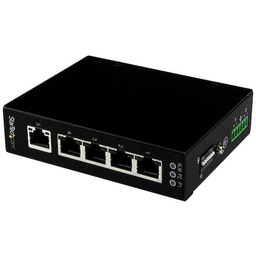 特長 ●最大5件のイーサネットデバイスを接続できるアンマネージスイッチです。 ●IP30規格に対応する頑丈な筺体は、工場や倉庫などの環境に適しています。 ●ワイドレンジ12-58V DCターミナルブロック入力に対応しています。 ●DINレー...