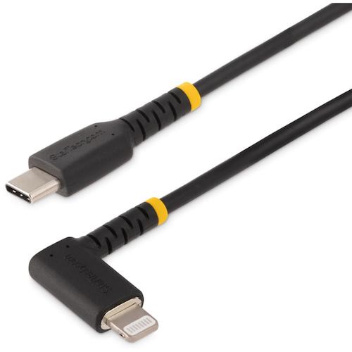 特長 ●頑丈で引っ張りに強いアラミド繊維を使用しています。 ●USB-CポートからLightningデバイスへ急速充電・データ通信を行います。 ●頻繁な折り曲げによる負荷を吸収するTPE被覆材を使用しています。 ●ケーブルを引き回しやすい直...