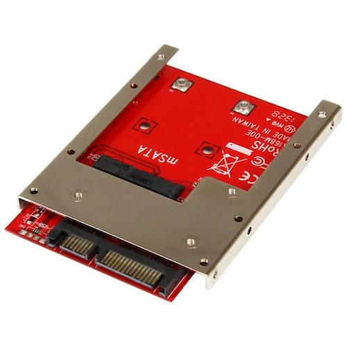 特長 ●mSATA SSDを2.5インチSATAに変換するアダプターです。 ●mSATA SSDのスピードでシステム性能を大きく改善します。 ●7mm以上の2.5インチSATAベイに対応しています。 ●放熱性に優れたオープンフレームでドライ...