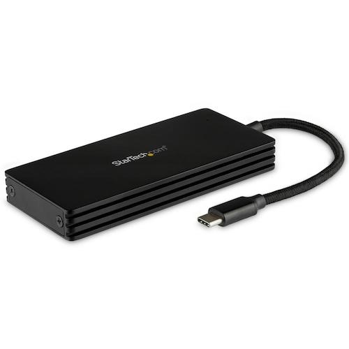 特長 ●SATA M.2 SSDをUSB-C対応ホストの高速外付けストレージとして活用します。 ●Thunderbolt 3 USB-C ポート互換です。 ●最適な放熱を行う通気孔付きのアルミ筐体です。 仕様 ●コネクタ形状：デバイス接続コ...