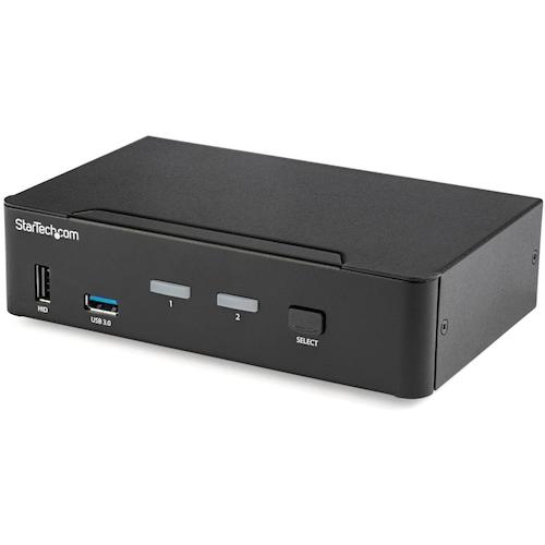 特長 ●ホットキーまたは手動切替えで2台のコンピューターにアクセスできるKVMスイッチです。 ●MSTパススルーにより複数ディスプレイをサポートします。 ●アクセスしやすい前面部にUSB 3.0ハブを搭載しています。 ●3.5mm アナログ...