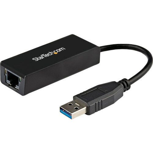 特長 ●USB 3.0経由のGigabit 対応USB-RJ45アダプタです。 仕様 ●コネクタ形状：RJ-45、USB Type-A（USB 3.2）（5Gbps） ●ケーブル長(m)：0.135 ●色：ブラック ●幅(mm)：26 ●奥...
