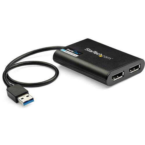 特長 ●USB 3.0 ポート1口に2台のディスプレイを接続します。 ●DisplayLink 4K プラグアンドプレイ認証により、ドライバーとアップデートが自動でインストールされます。 ●USBバスパワーで動作し、外部電源が不要です。 ●...