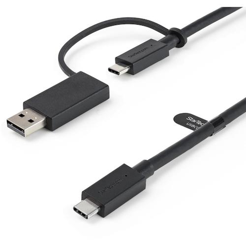 特長 ●USB-A変換アダプター付きのツーインワン型ケーブルです。 ●USB-CデバイスをUSB-C／Thunderbolt3／USB-Aホストに接続できます。 ●USB-Aホストとドッキングステーションの接続に使用する場合、Display...
