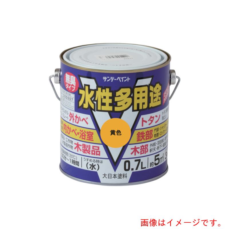 用途 ●屋内外の鉄部、木部、トタン、コンクリート、モルタルなど。 仕様 ●色：黄色 ●容量(L)：0.7 材質 ●アクリル樹脂系エマルション塗料 質量・質量単位 ●1045.0g 【メーカー名】サンデーペイント（株） 【メーカー品番】23K32