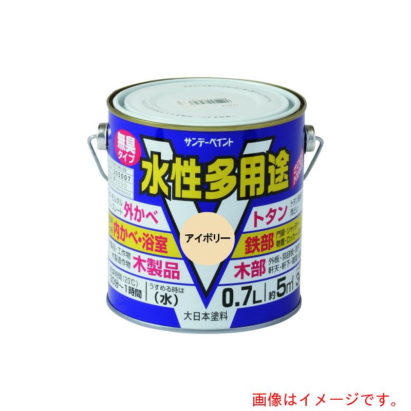 仕様 ●色：水色 ●容量(L)：0.7 ●水性多用途　水色　700M 質量・質量単位 ●1045.0g 【メーカー名】サンデーペイント（株） 【メーカー品番】23KE2