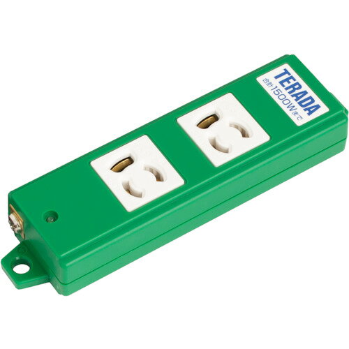 特長 ●電源ランプとマグネットを標準装備しております。 仕様 ●コンセント数：2 ●定格電圧(V)：125（1500Wまで） ●定格電流(A)：15 ●コンセント形状：接地2P抜止 ●プラグ：一般プラグ ●口数：2口 ●ボディ色：グリーン ...