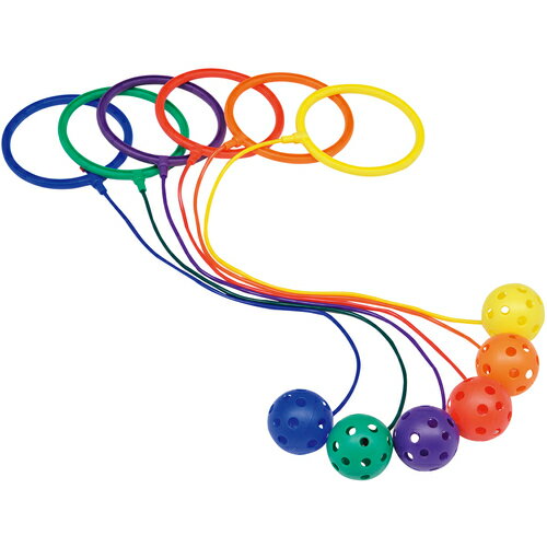 特長 ●みんなで楽しもう、遊び感覚トレーニングです。 ●運動会ではリレー種目にも使用可能、音楽のリズムに合わせて楽しむこともできます。 仕様 ●全長(cm)：80 ●内容：6ヶ1組(赤、青、黄、緑、紫、オレンジ) ●リング内径(cm)：14...
