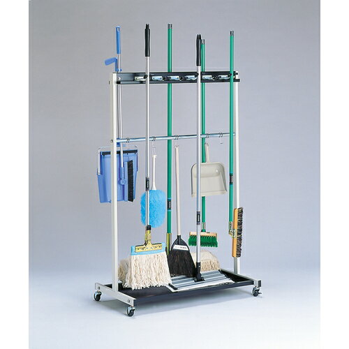 特長 ●吊下げ用フックはスライド式で移動が可能です。 ●すばやく着脱できるアーム型フック式です。 仕様 ●材質主材：スチール、キャスター：5cm(ストッパー付2個),幅(cm)93,奥行(cm)50.5,高さ(cm)137.5,重量(kg)...