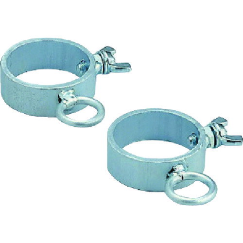 特長 ●たれ幕を単管パイプから吊り上げる為の取付金具です。 用途 ●たれ幕のたるみ防止 仕様 ●摘要：48.6mmФ単管用・2個1組 ●寸法(mm)：87×57×20 材質 ●鉄製 質量・質量単位 ●265.0g 【メーカー名】ユニット（株...