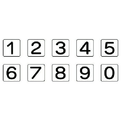 特長 ●水・熱に強いアルミ製です。 仕様 ●表示内容：1〜0　各1枚 ●縦(mm)：80 ●横(mm)：80 ●厚さ(mm)：0.12 ●摘要：粘着シール ●10枚1組 材質 ●アルミ 質量・質量単位 ●30.0g 【メーカー名】ユニット（...