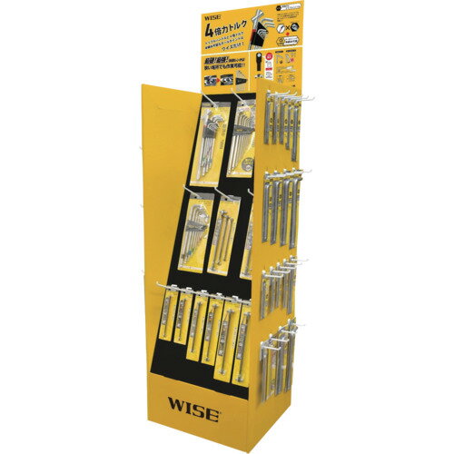 特長 ●WISEの人気ボールポイント製品のスタンド什器KITです。 ●専用注文書と併せてご注文いただけますと什器を無償でお付けいたします。 仕様 ●セット内容（S）:144 ●販促物サイズ（mm）:W350×H900 質量・質量単位 ●12...