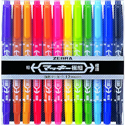 特長 ●丸芯細字＋極細定番のマッキーです。 用途 ●紙、布、木、ダンボールなどのマーキングに。 仕様 ●インク色：12色 ●文字サイズ：細字・極細 ●芯径(mm)：0.5〜1.3 ●筆記線幅(mm)：0.5〜1.3 材質 ●油性染料 質量・...