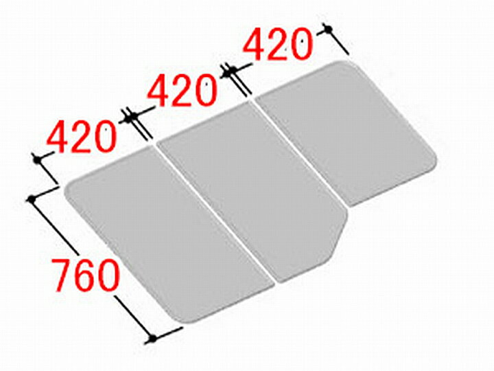 フタ寸法：A:760MM,B:420MM,C590MM 3枚組み 適合商品品番：バスルームタイプ品番間違いにご注意ください