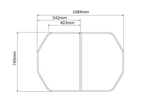 組み合わせ2枚のふろふたです。 長さ1084mm　幅745mm（2分割）