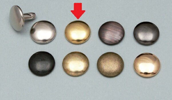 クラフト社 両面カシメ　大 カラー：ゴールド サイズ：12mm×10mm(外径×足) 内容量：10コ クリックポスト(メール便)選択可。 クリックポスト(メール便)は、代金引換不可です。 また、不達・紛失等、郵便事故の際の内容品補償はござい...