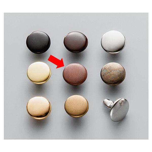 両面カシメ 中 カラー：ブロンズ サイズ：直径9mm 足の長さ8mm 内容量：20コ 打ち棒はカシメ打ち中、ハトメ抜きは10号を使用します。 クリックポスト(メール便)選択可。 クリックポスト(メール便)は、代金引換不可です。 また、不達・...