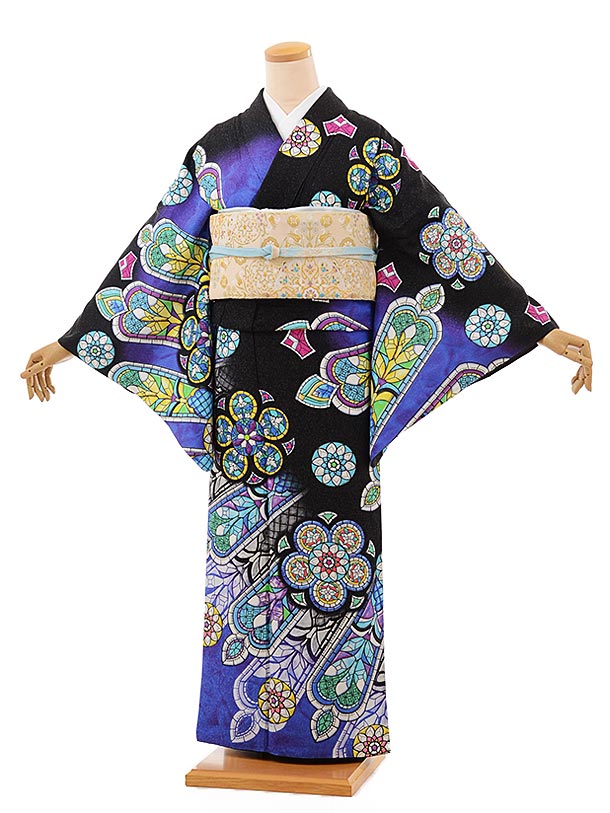 ■フルセット付下げ・訪問着レンタル一覧はこちらからどうぞ。訪問着レンタル814 黒地 ラメ ステンドグラス ※商品の色については画面を表示するモニターによって実際と多少異なる場合がございます。ご了承下さいませ。 商品詳細 【付下げ・訪問着レ...